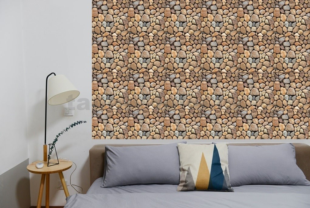 Samolepiace PVC 3D panely rozmer 30 x 30 cm, 3D okruhliaky hnedé ...