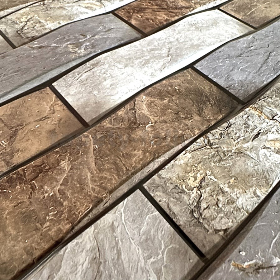 Samolepiace PVC 3D panely kamenné tehly hnedo-sivé rozmer 30 x 30 cm ...